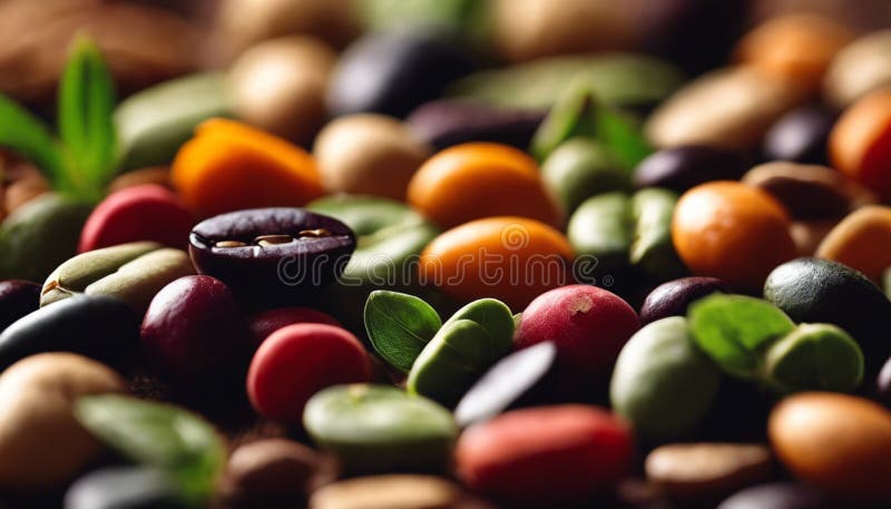 Close-up of Colorful Candies Mixed with Nuts Stock Photo - Image of ...