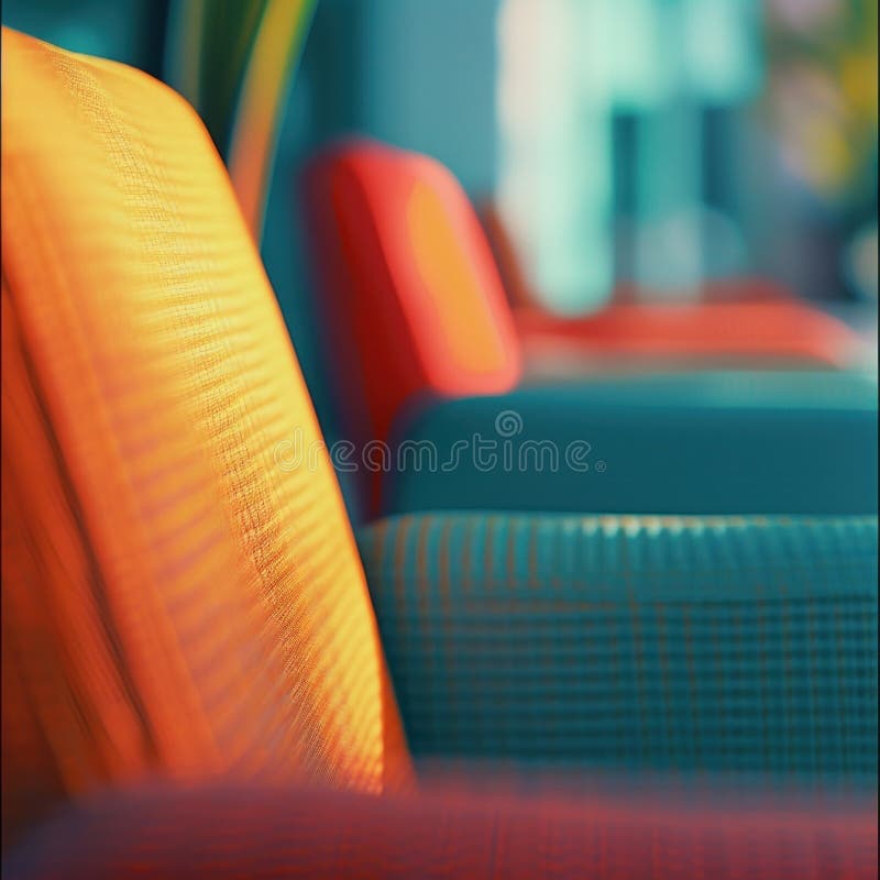 A Close Up of a Colorful Chair with the Back To Camera, AI Stock ...