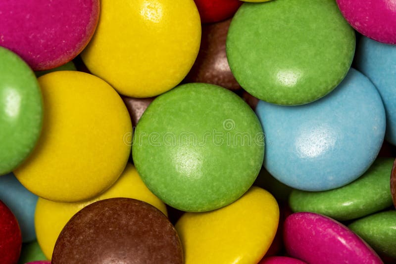 Close Up of a Colorful Chocolate Coated Candy Stock Photo - Image of ...