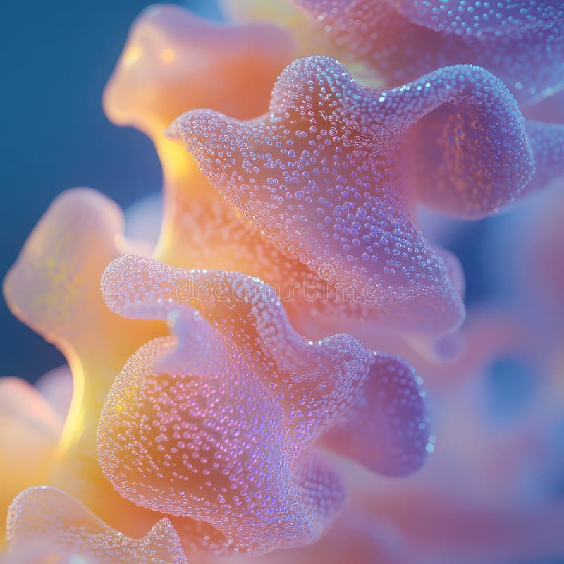 Close-up of Colorful Coral Structure with Bubbles and Soft Light Stock ...