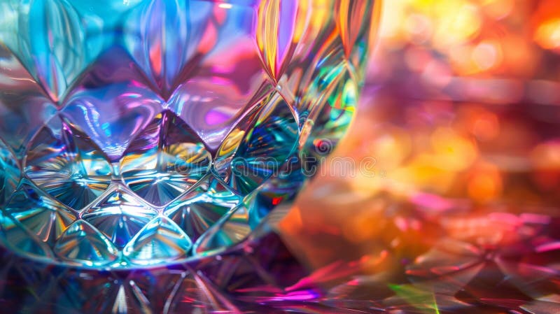 Close-up of Colorful Crystal Patterns with Light Reflections Stock ...