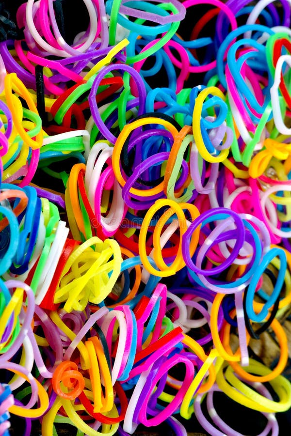 Close Up of Colorful Elastic Loom Bands Color Full Stock Photo - Image ...
