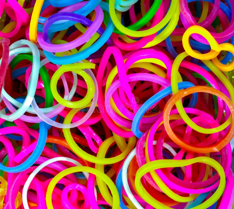 Close Up of Colorful Elastic Loom Bands Color Full Stock Photo - Image ...