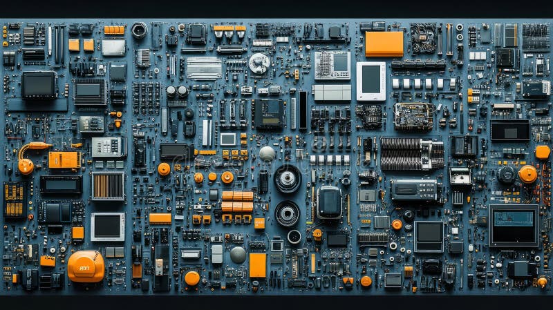 Close-up of a Colorful Electronic Circuit Board with Intricate ...