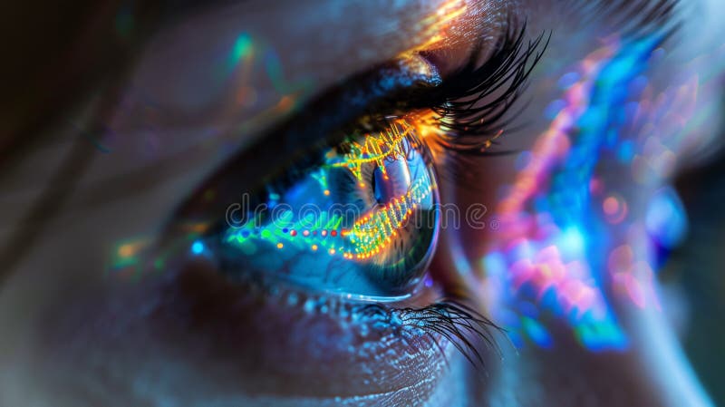 Close-up of a Colorful Eye Showcasing Advanced Genetic Modifications ...