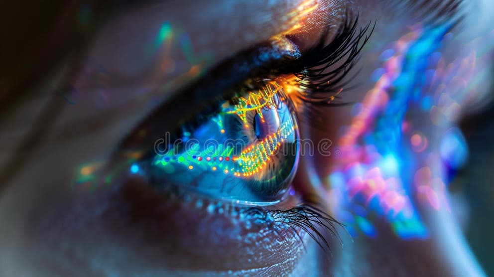 Close-up of a Colorful Eye Showcasing Advanced Genetic Modifications ...
