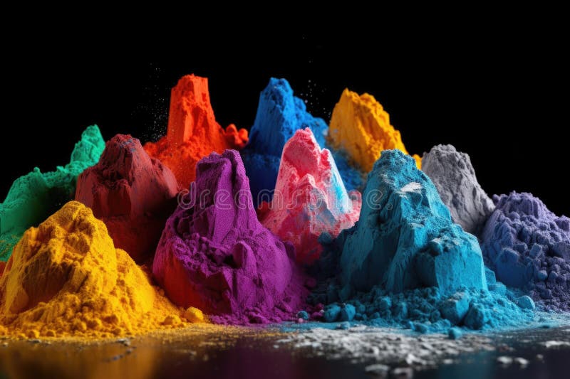 Close-up of Colorful Firework Powder Mixtures Stock Illustration ...