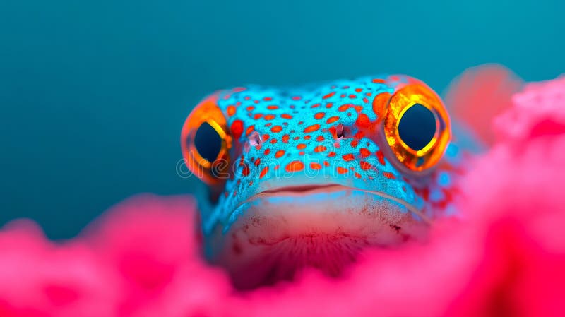 A Close Up of a Colorful Fish with Big Eyes Stock Image - Image of head ...
