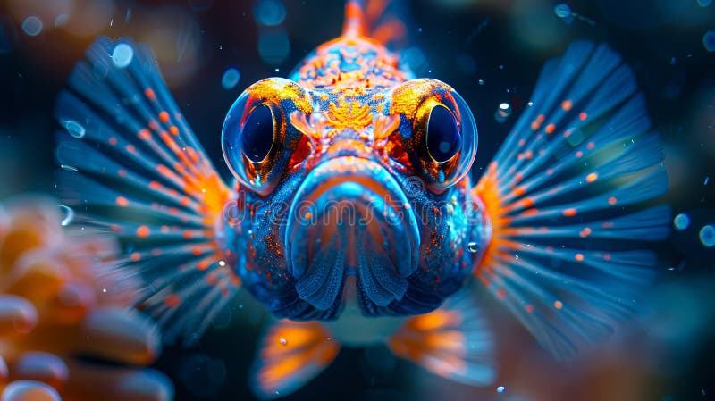 A Close Up of a Colorful Fish with Blue Eyes Stock Photo - Image of ...