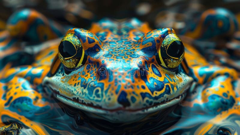 Vivid Close-up of a Colorful Frog with Intricate Patterns on Its Skin ...