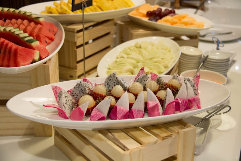 Close Up of a Colorful Fruit in Buffet Stock Photo - Image of pineapple ...