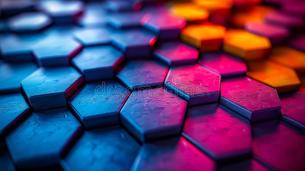 A Close Up of a Colorful Hexagonal Pattern Stock Image - Image of ...