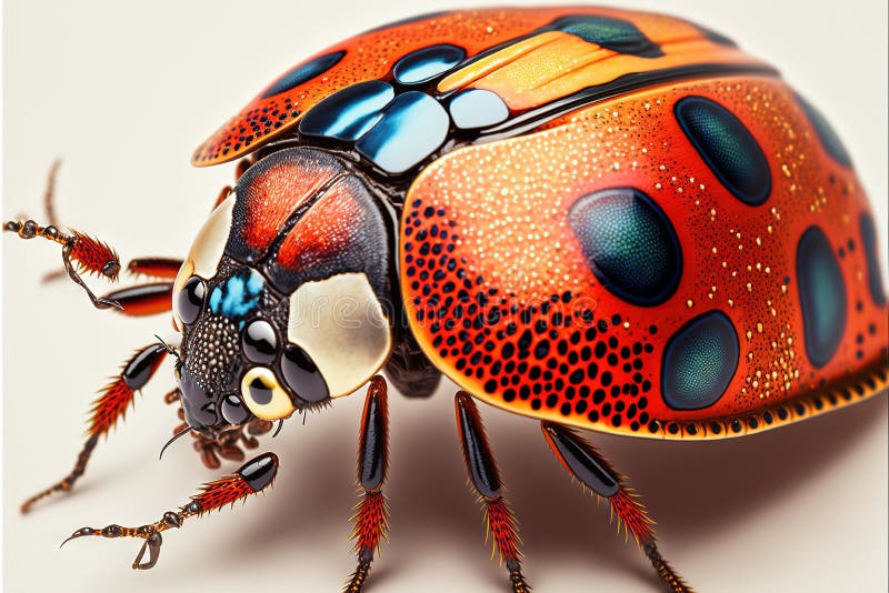 A Close Up of a Colorful Insect on a White Background with a White ...