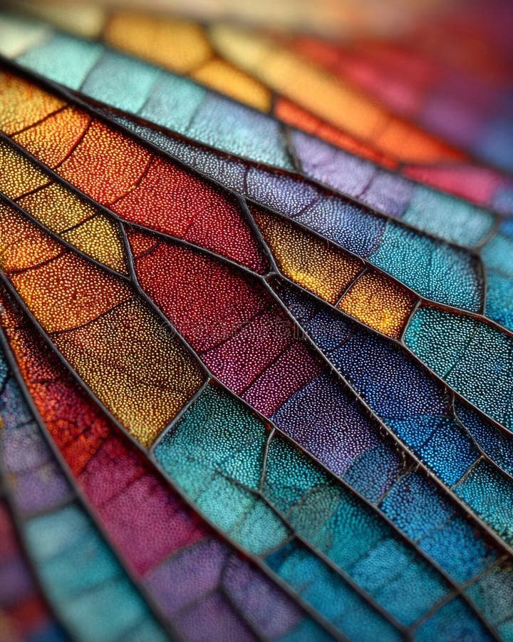 Close-Up of a Colorful Insect Wing with Detailed Texture Stock ...