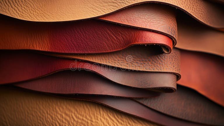 Colorful Leather Samples Showing Different Textures and Types Stock ...