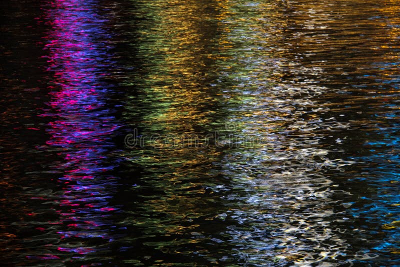 Colorful Reflections of Light in Water Stock Image - Image of ripples ...
