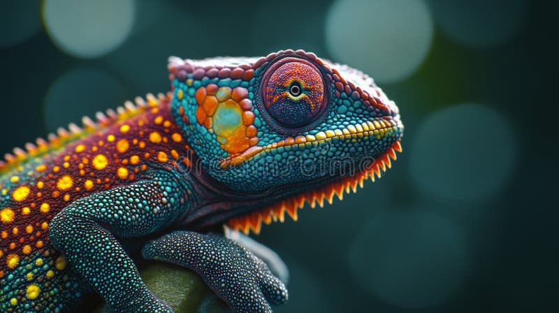 A Close Up of a Colorful Lizard with Bright Colors, AI Stock Photo ...