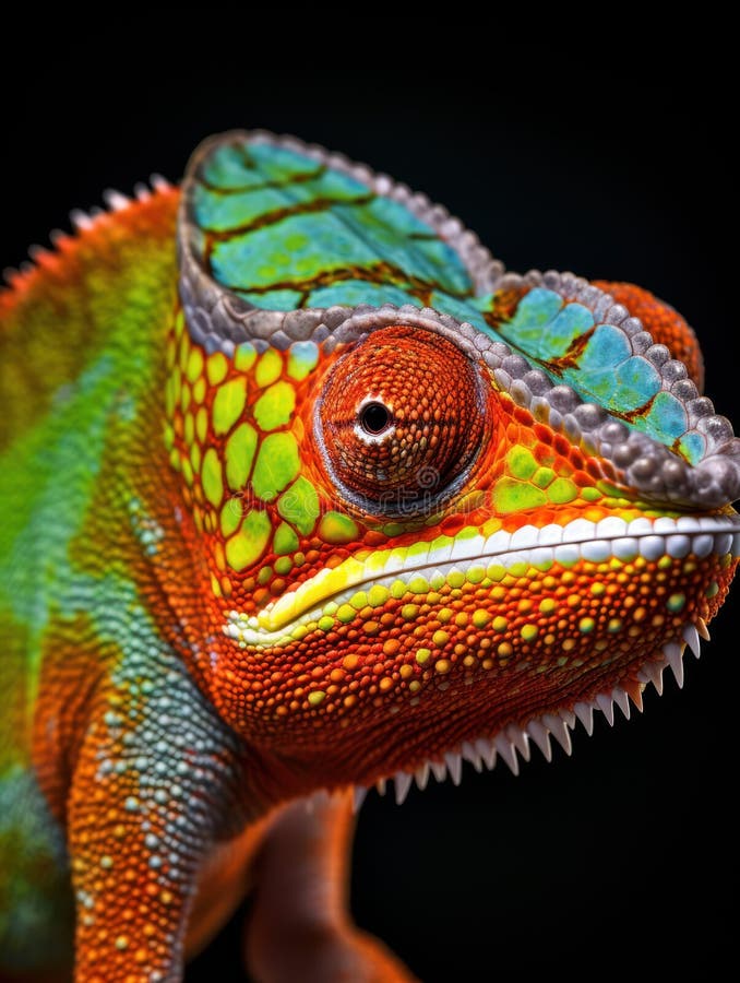 A Close Up of a Colorful Lizard Stock Illustration - Illustration of ...