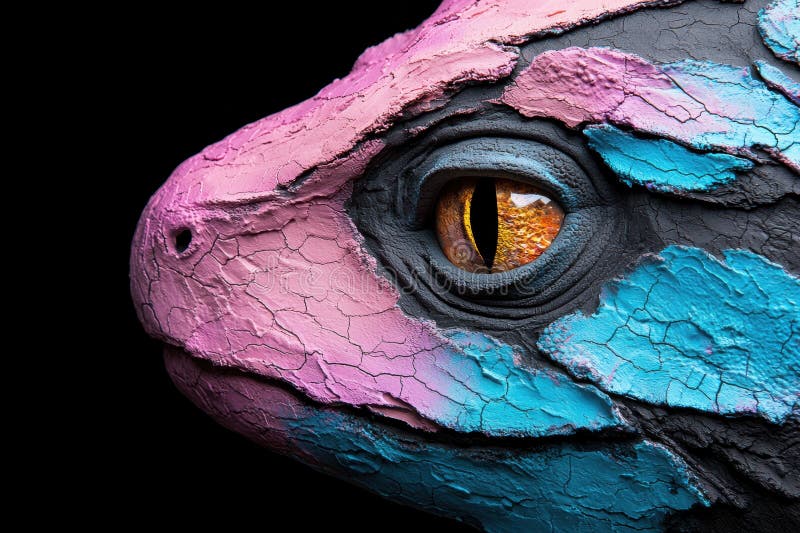 Close-up of a Colorful Lizard Eye Stock Illustration - Illustration of ...