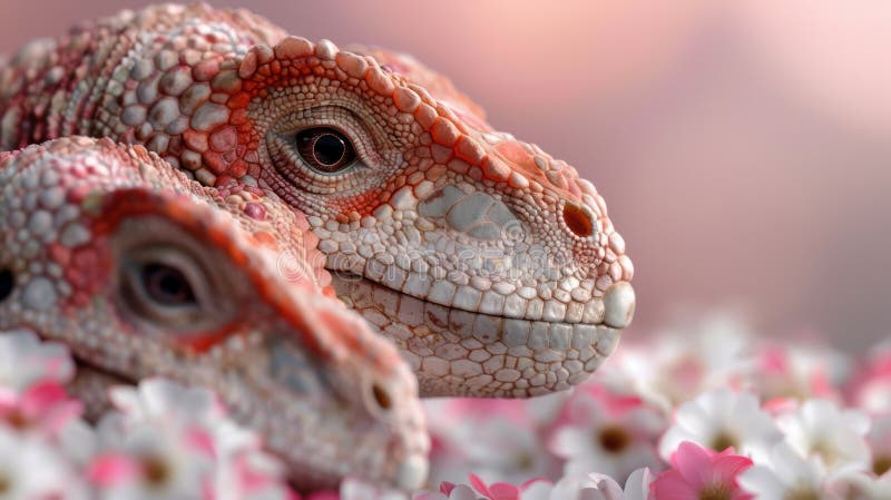 Close-up of Colorful Lizard Face Stock Illustration - Illustration of ...