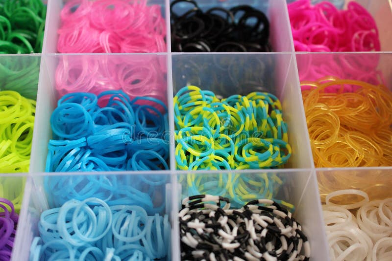 Colorful Elastic Rainbow Loom Bands Box Stock Photos - Free & Royalty ...