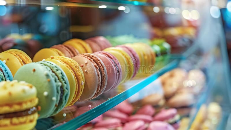 Close Up of Colorful Macarons in the Bakery Shop Stock Video - Video of ...