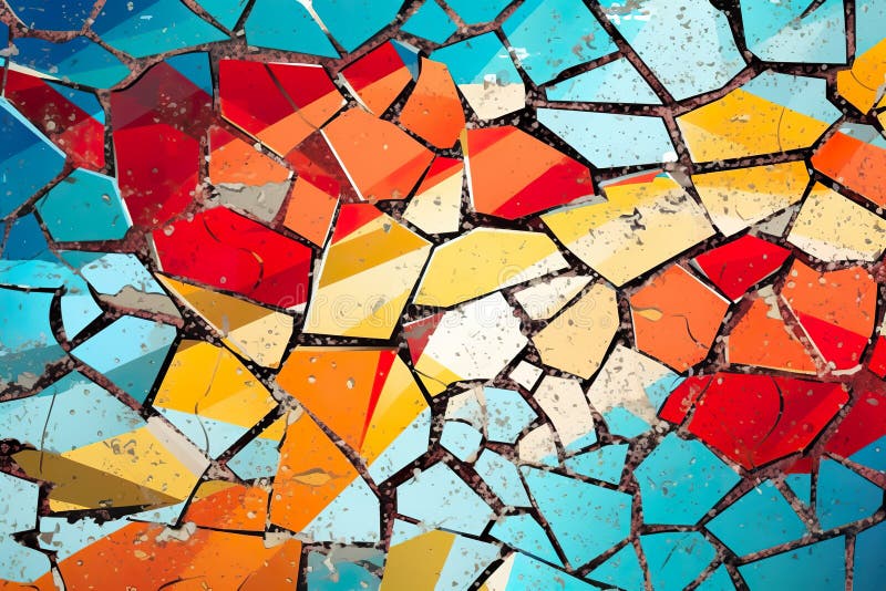 A Close Up of a Colorful Mosaic Design. Generative AI Image. Stock ...