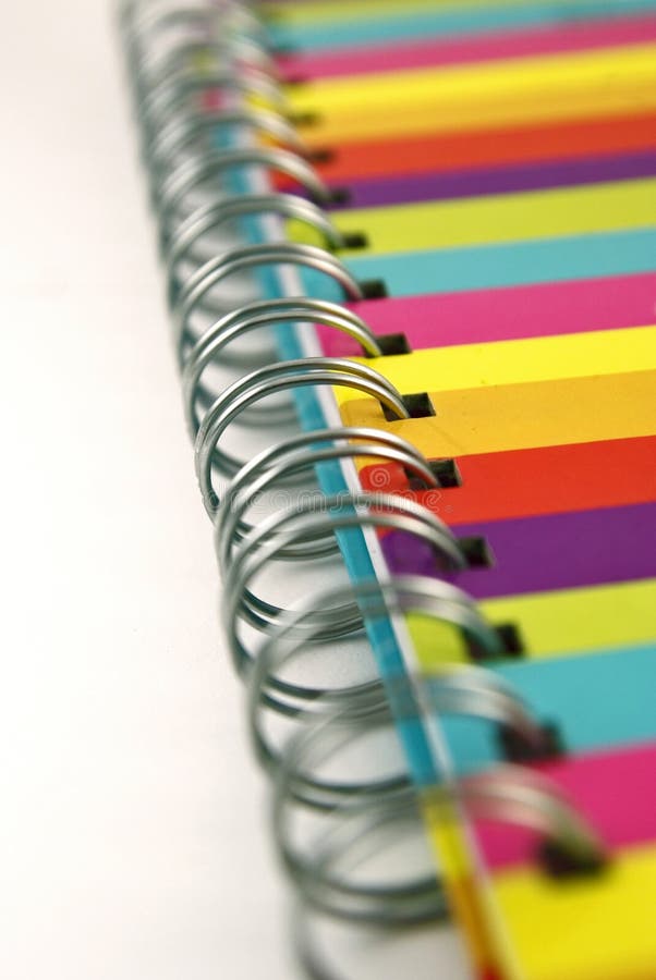 Notebook Spiral. Stack of Colorful Copybooks. Isolated on a White ...