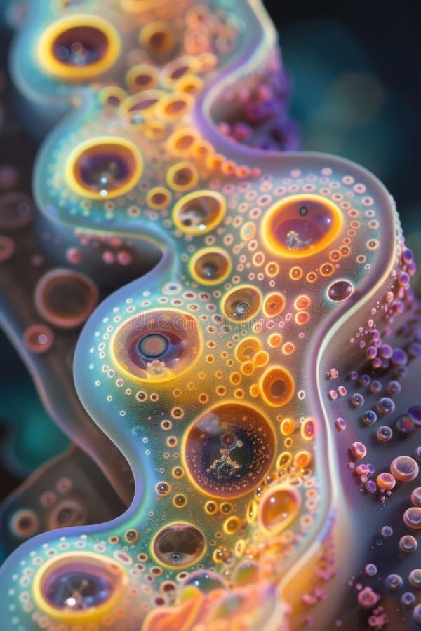 A Close Up of a Colorful Object with Bubbles and Water, AI Stock Image ...