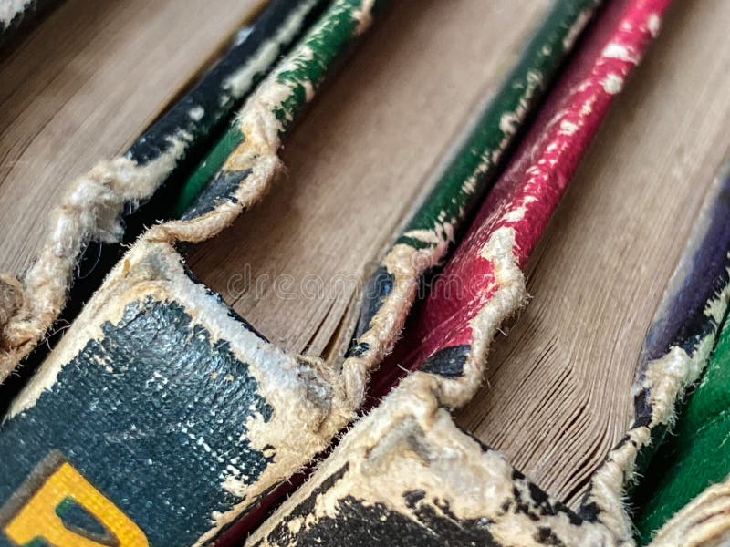 Close Up of Colorful Old Books Stock Image - Image of torn, colorful ...