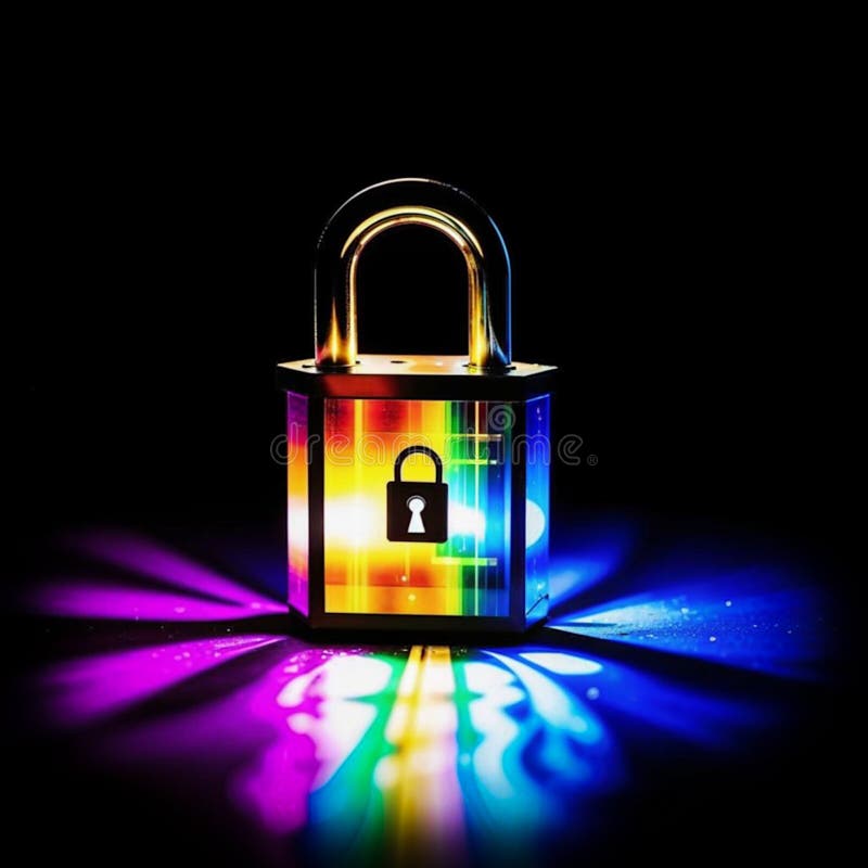 Glowing door padlock. stock image. Image of creativity - 367088097