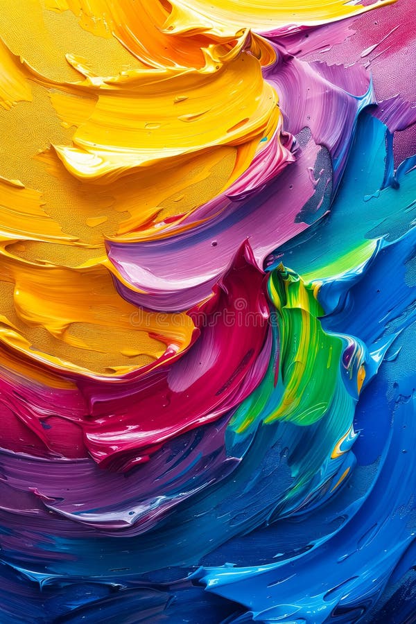 A Close Up of a Colorful Painting on a Wall. Generative AI Stock Photo ...