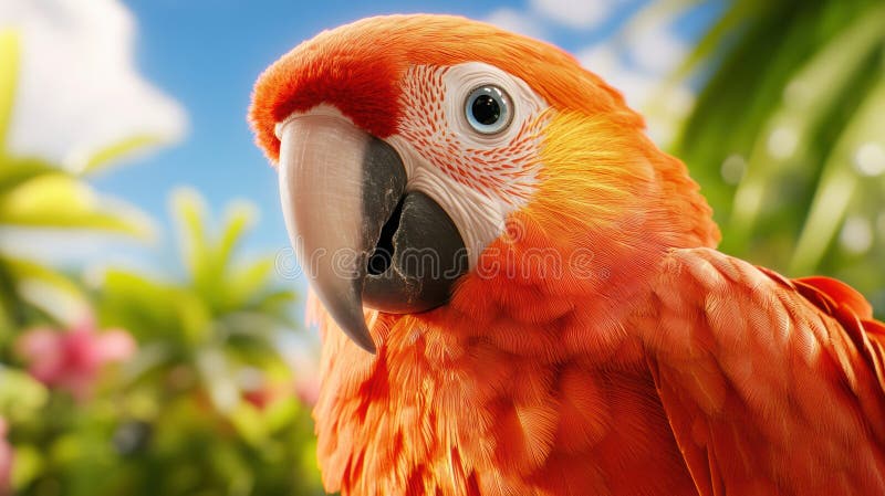 A Close Up of a Colorful Parrot with Bright Blue Eyes, AI Stock Image ...