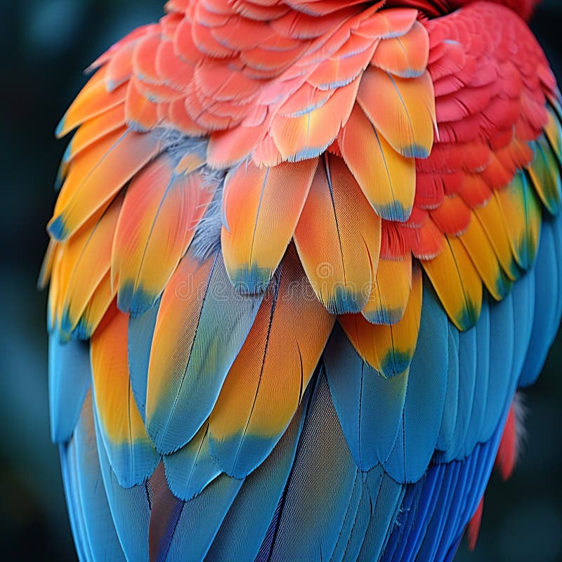 Close-up of a Colorful Parrots Feathers Stock Photo - Image of detail ...