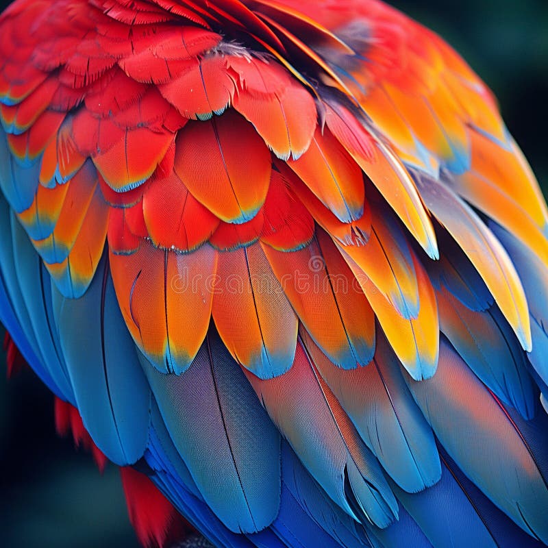 Close-up of a Colorful Parrots Feathers Stock Photo - Image of bird ...