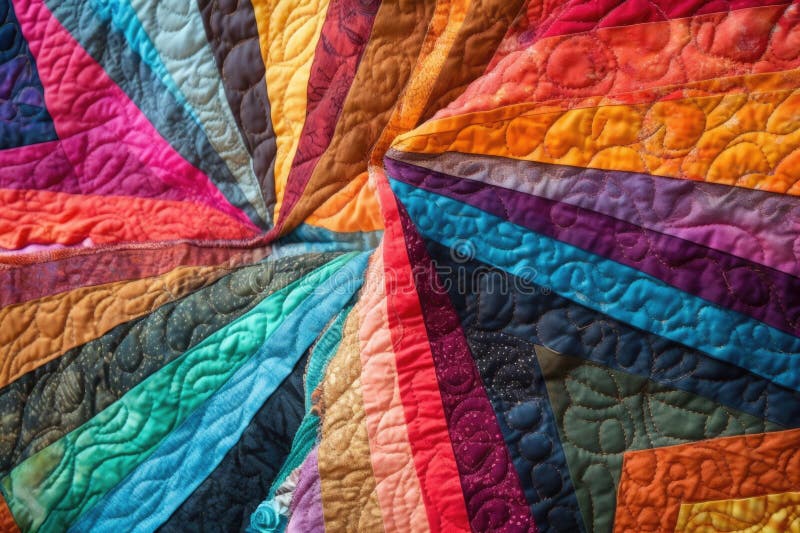 Close-up of Colorful Patchwork Quilt Patterns Stock Illustration ...