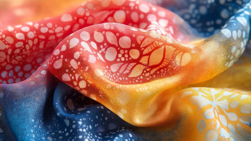 Close-up of a Colorful Patterned Fabric with Detailed Texture. Stock ...