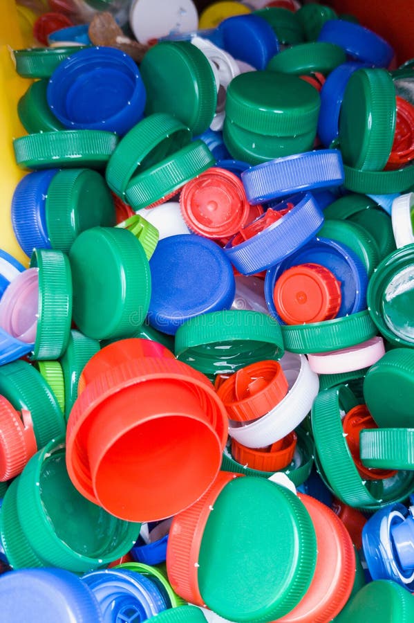 Close-Up of Colorful Plastic Bottle Caps Stock Image - Image of sorting ...