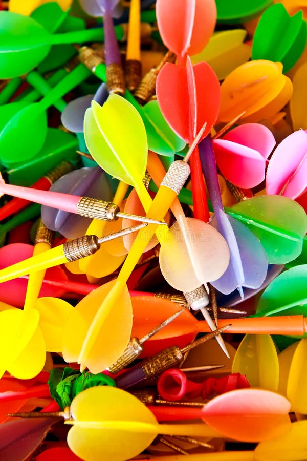 Close Up of Colorful Plastic Darts Stock Image - Image of fragile ...