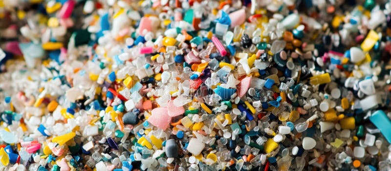 Close-Up of Colorful Plastic Microparticles Stock Illustration ...