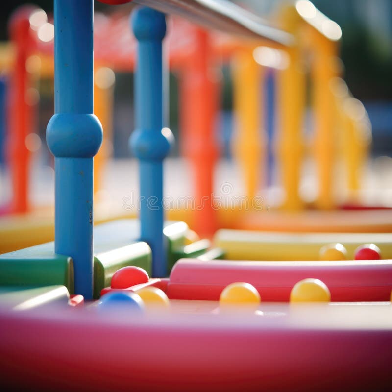A Close Up of a Colorful Playground Equipment, AI Stock Photo - Image ...