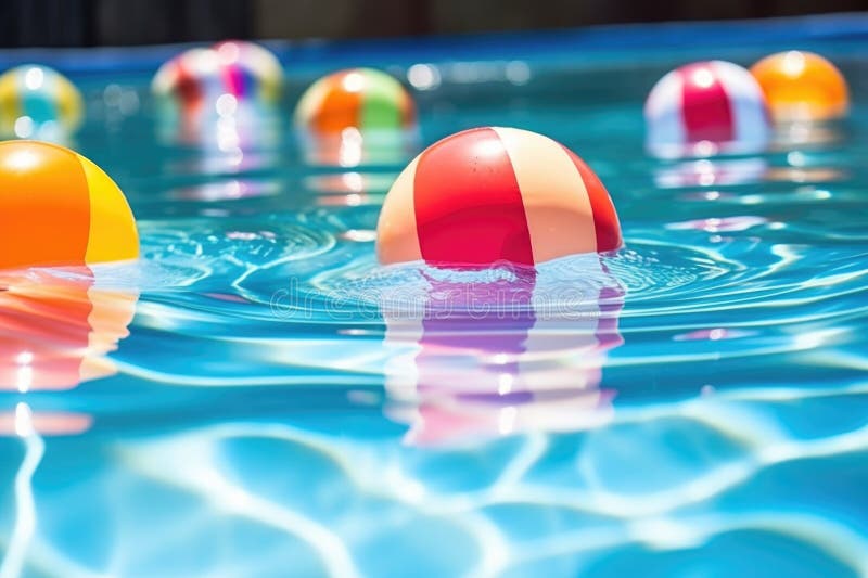 Close-up of Colorful Pool Floats in Water Stock Image - Image of summer ...