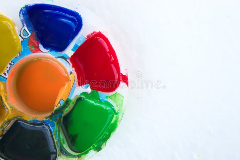 Close Up of Colorful Poster Colors with Selective Focus Stock Image ...