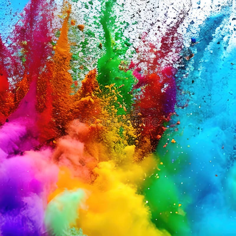 Colorful Powder Paint Explosion and Splashes for Background Stock ...