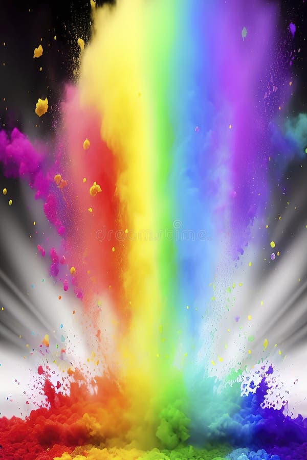 Colorful Powder Paint Explosion and Splashes for Background Stock ...