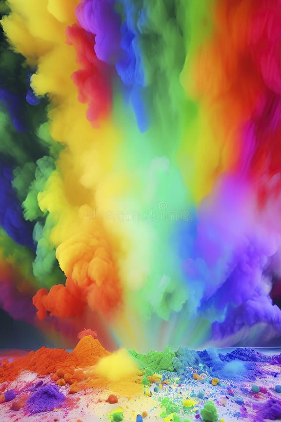 Colorful Powder Paint Explosion and Splashes for Background Stock ...