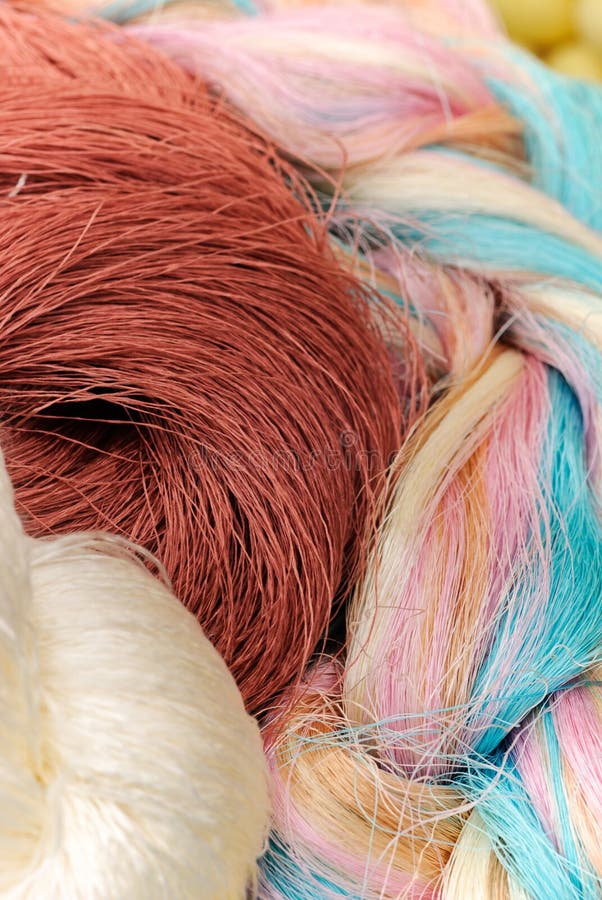Close Up Colorful of Raw Thai Silk Threads Stock Photo - Image of ...