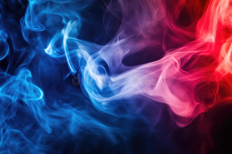 Close-Up of Colorful Red and Blue Smoke. Stock Illustration ...