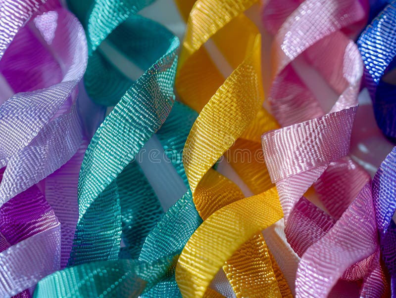 A Close Up of Colorful Ribbons Stock Image - Image of ribbons, colorful ...
