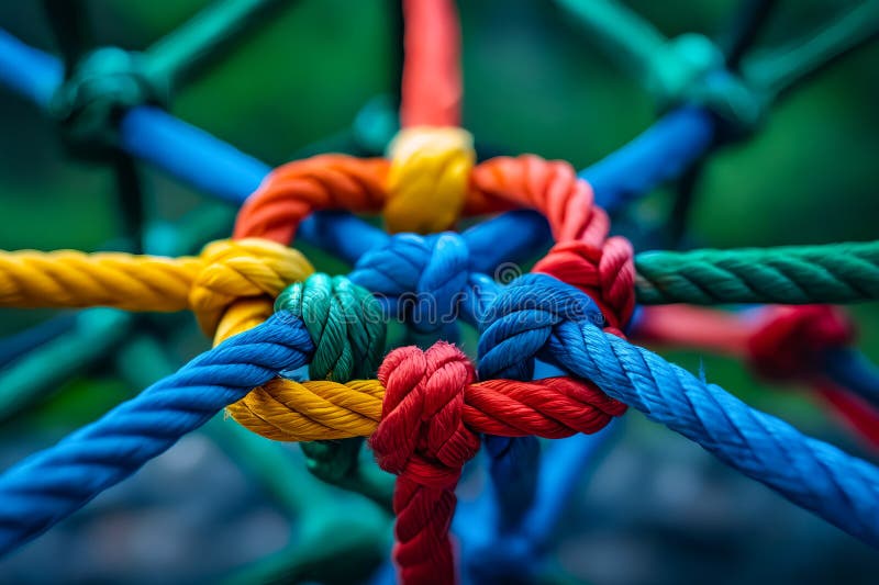 A Close Up of a Colorful Rope Structure with a Knot in the Middle ...